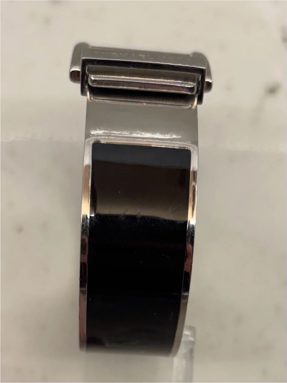 Michael Kors | Jewelry | Michael Kors Haute Silver Tone Black Enamel ...